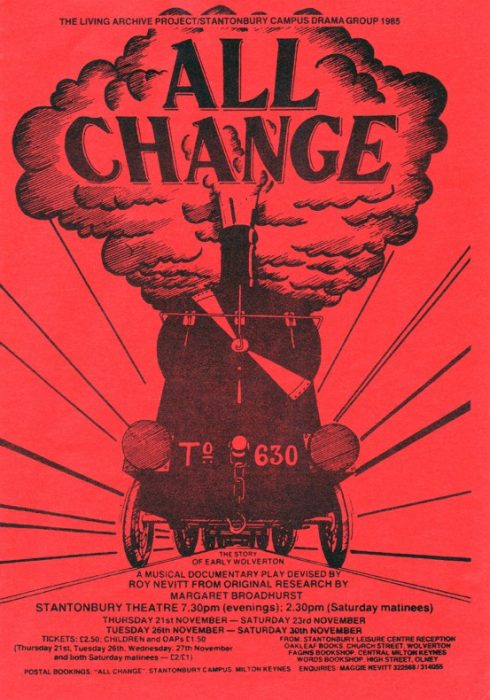 Programme for performances of 'All Change' at Stantonbury Theatre (1985 ...