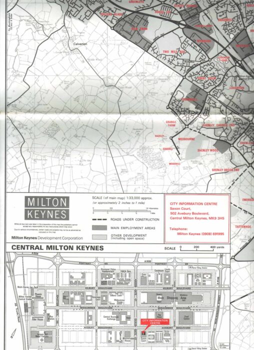 Milton Keynes Map 1990 - Living Archive