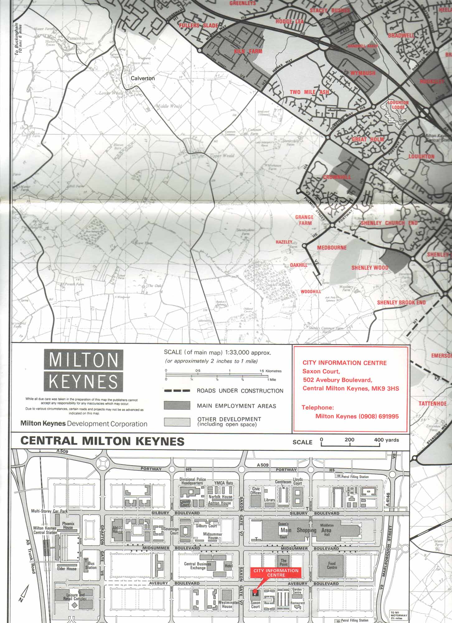 Milton Keynes Map 1990 - Living Archive