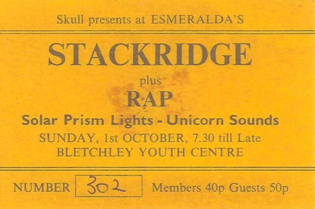 Esmeralda's - Stackridge ticket - Living Archive