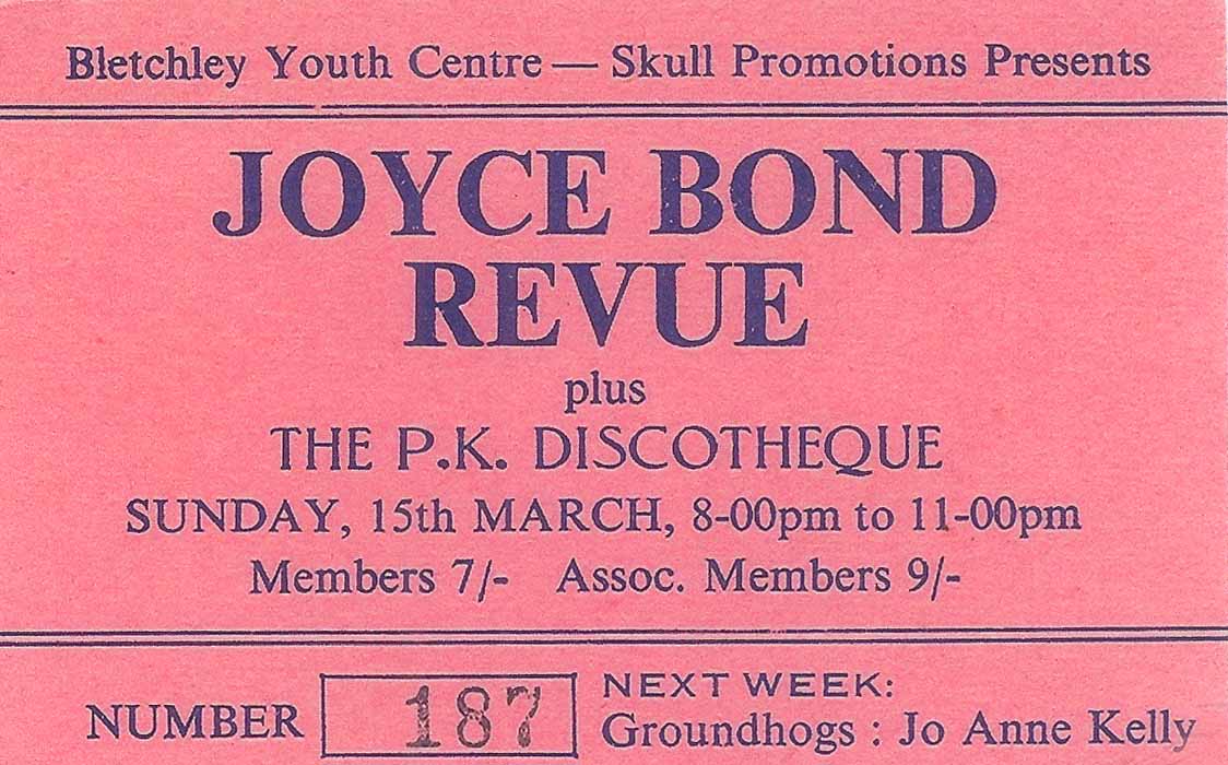 Joyce Bond Revue ticket - Living Archive