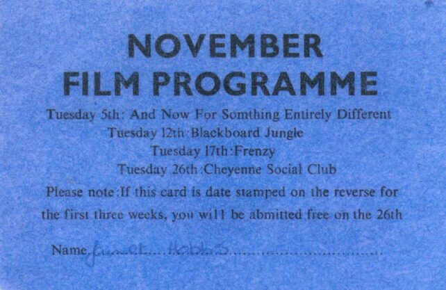 November Film Programme ticket - Living Archive