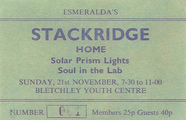 Esmeralda's - Stackridge ticket - Living Archive