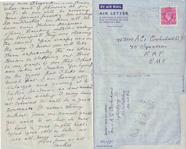 Air Mail letter written on 12 Nov 1944 from Mother - Living Archive