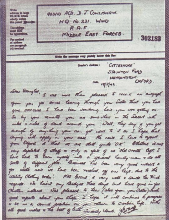 Airgraph written on 19 May 1942 from G Evans - Living Archive