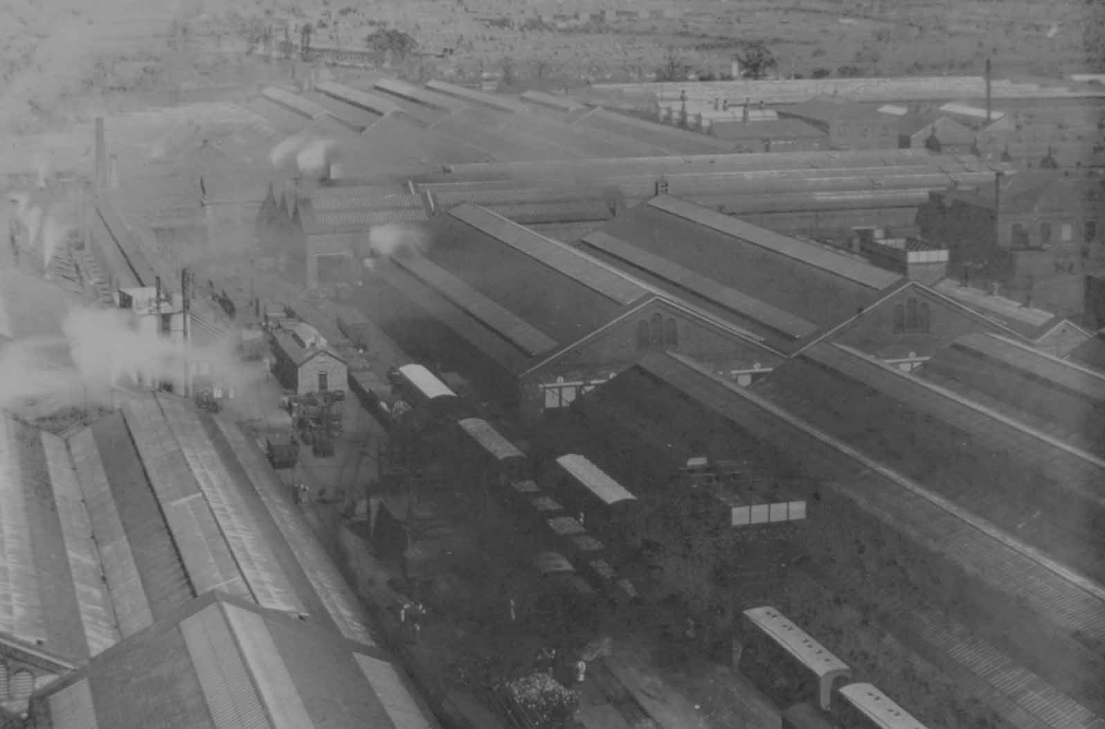 Aerial view of Wolverton Works - Living Archive
