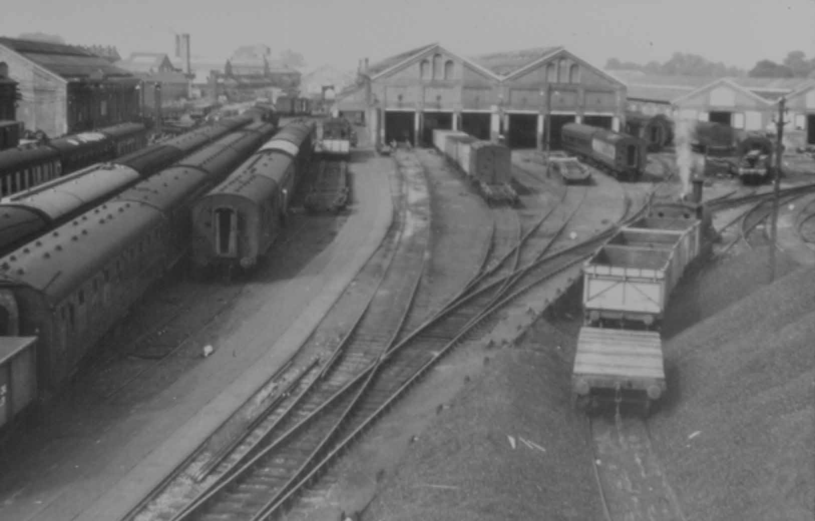 Wolverton Works, exterior, carriages and sheds - Living Archive
