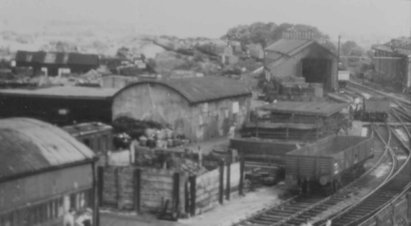 Wolverton Works, exterior, sheds, wagons and equipment - Living Archive