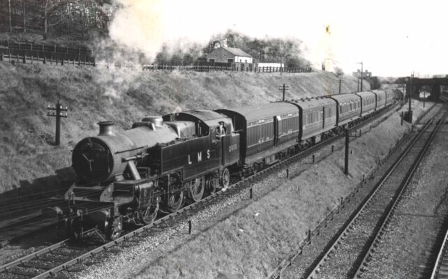A Two Cylinder LMS Tank engine leaving Sandy for Bletchley 1937 ...
