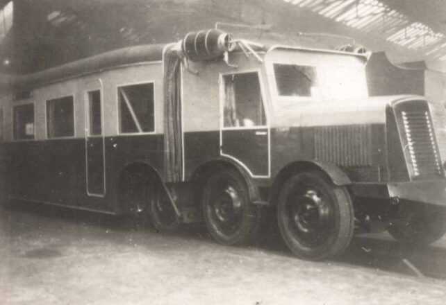 The rubber tyred Train at Bletchley 1932 - Living Archive