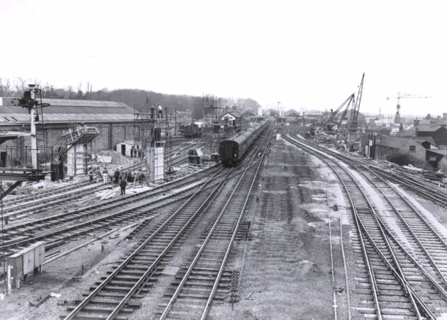 The Flyover at Bletchley under construction 1959 - Living Archive